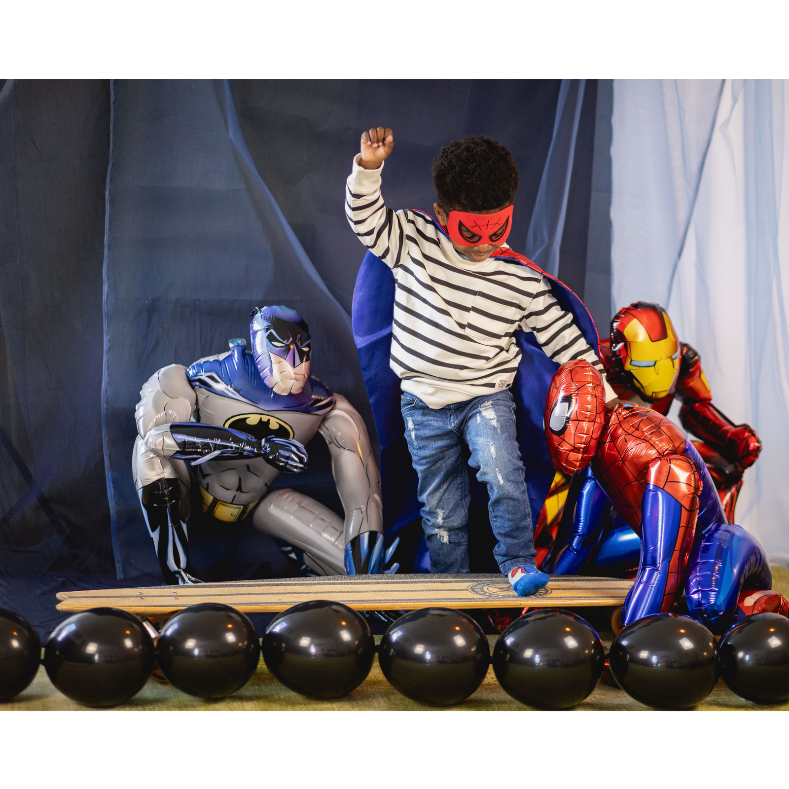 Large Number 4 Foil Balloon, Matt Blue