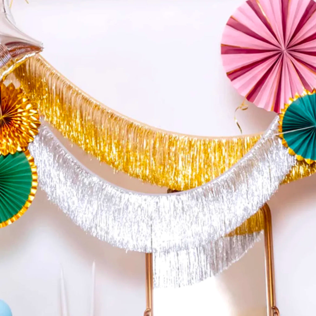 Silver Tinsel Fringe Garland – Boom Boom Party Shop